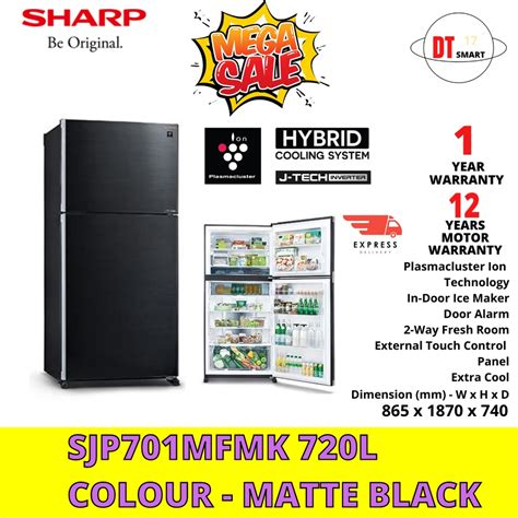 𝐋𝐎𝐑𝐑𝐘 𝐒𝐄𝐍𝐃𝐈𝐑𝐈 𝗞𝗟 𝗦𝗘𝗟𝗔𝗡𝗚𝗢𝗥 Sharp Pelican Refrigerator Black SJP701MFMK