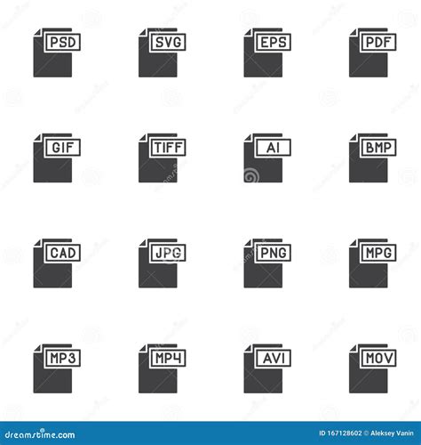 File Types Vector Icons And Formats Labels File System Icons Presentation Document Symbol