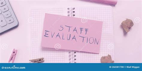 Text Caption Presenting Staff Evaluation Concept Meaning Clarifies The