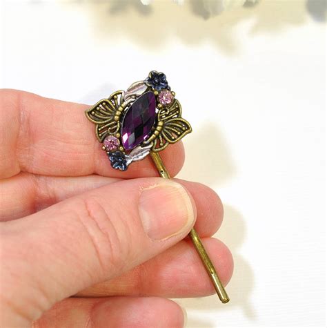 Purple Bobby Pin Butterfly Hair Clip Purple Wedding Hair Pins