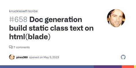 Doc Generation Build Static Class Text On Html Blade Issue Knuckleswtf Scribe GitHub