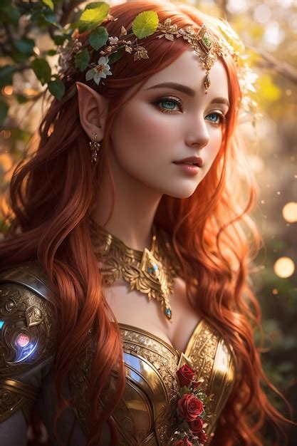 Premium Ai Image Female Elf Vector Illustration Portrait