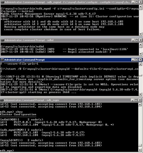 Database Unable To Start Mysql Cluster In Windows Stack Overflow