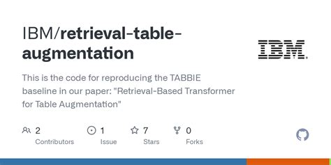 Github Ibmretrieval Table Augmentation This Is The Code For