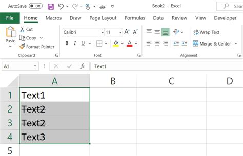 How To Strikethrough Text In MS Excel OfficeBeginner