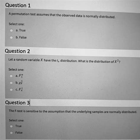 solved question 1 a permutation test assumes that the