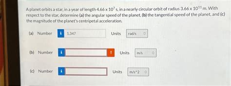 Solved A Planet Orbits A Star In A Year Of Length Chegg Com
