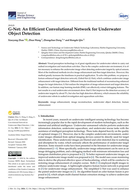 Pdf G Net An Efficient Convolutional Network For Underwater Object