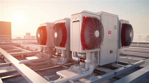รปพนหลงการเรนเดอร มตของระบบ Vrf ทตดตงบนหลงคา พนหลง แอรเยน Ac