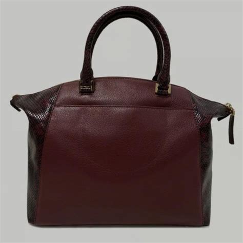 Michael Kors Bags Michael Kors Riley Python Burgundy Satchel Purse