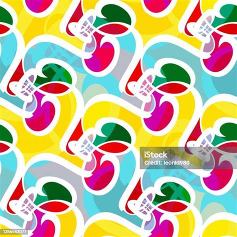Pola Warna Abstrak Dalam Gaya Grafiti Ilustrasi Kualitas Untuk Desain