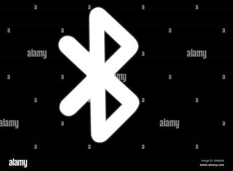 Glowing Bluetooth Button On Black Background Stock Photo Alamy