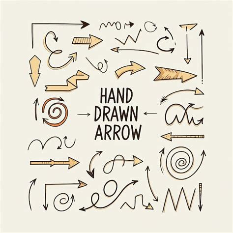 A Drawing Of A Hand Drawn Arrow With Arrows Pointing To The Right Premium Ai Generated Image
