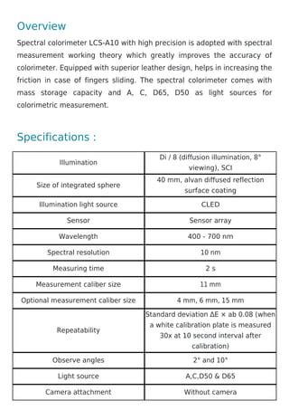 Spectral Colorimeter PDF