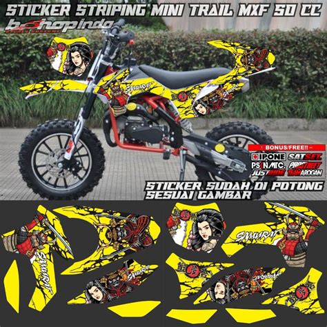 Jual Sticker Striping Motor Mini Trail Mxf 50 Cc Motif Samurai Shopee