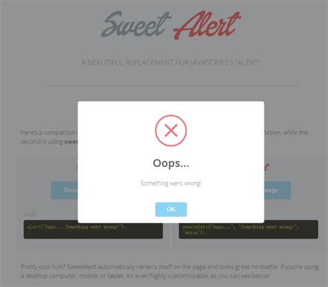 Sweetalert 可以替代JavaScript原生的alert和confirm等函数呈现的弹出提示框 苏demo的别样人生