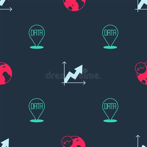 Set Financial Growth And Data Analysis On Seamless Pattern Vector Stock Vector Illustration