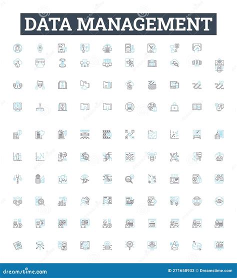 Data Management Vector Line Icons Set Data Management Storage