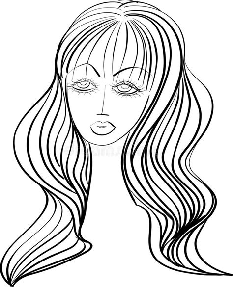 Woman Face Line Sketch Front Portrait Stock Illustrations 406 Woman