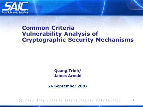 1 Common Criteria Vulnerability Analysis of Cryptographic Security ...