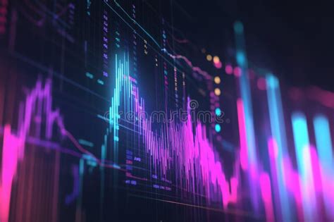 A Financial Data Visualization Featuring Dynamic Line Graphs And Bar Charts With Vibrant Colors