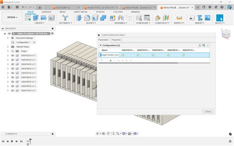 fusion360 configurations tutorial for parts insertion into design