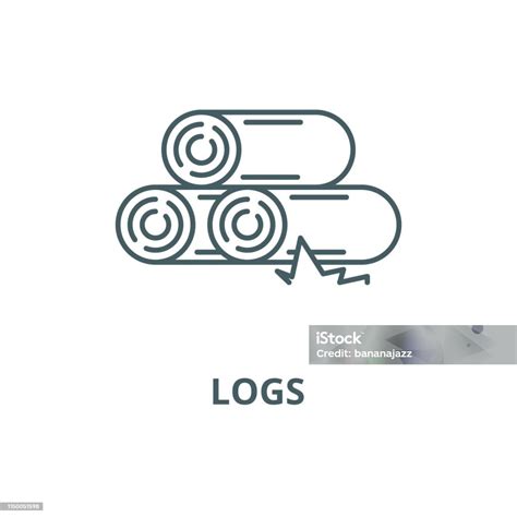 Licône De Ligne Vectorielle De Logs Concept Linéaire Signe De Contour