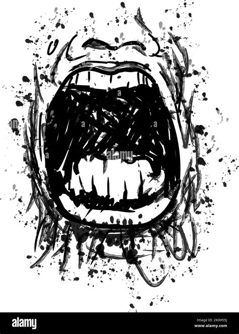 Screaming Open Mouth Screaming Vector Illustration Stock Vector Image