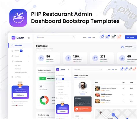 Davur Restaurant Php Admin Dashboard Bootstrap Template Thememag