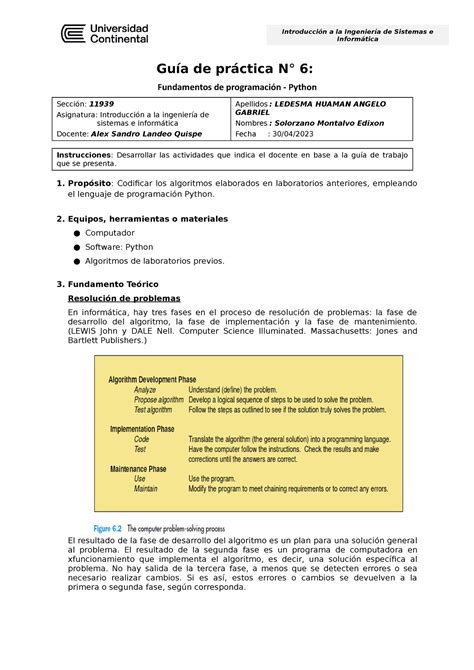 Laboratorio 6 Ejercicios Python resuelto en grupo Guía de práctica