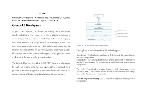 UNIT II UI Design Mobile Application Development Notes UNIT II Generic UI Development