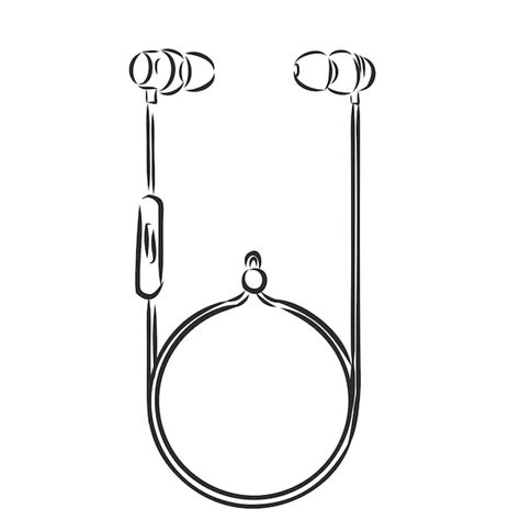 Fones De Ouvido Desenhados à Mão Esboçando Ilustração Vetorial De