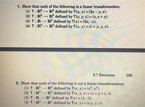 Solved 1 Show That Each Of The Following Is A Linear