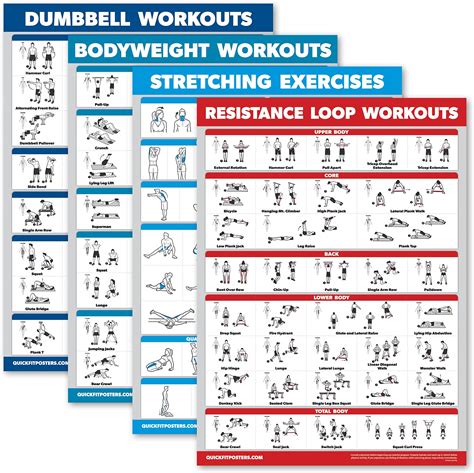 Quickfit Stretching Workout Exercise Poster Double Sided Laminated