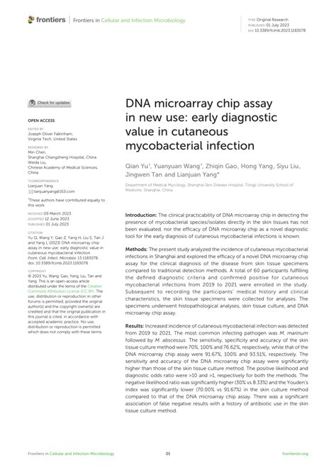 Pdf Dna Microarray Chip Assay In New Use Early Diagnostic Value In
