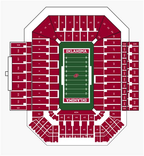 Oklahoma Memorial Stadium Seating Chart Maps Norman