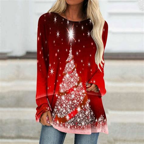 Purcolt Ugly Christmas Sweater For Womenwomens Sequin Christmas Tree