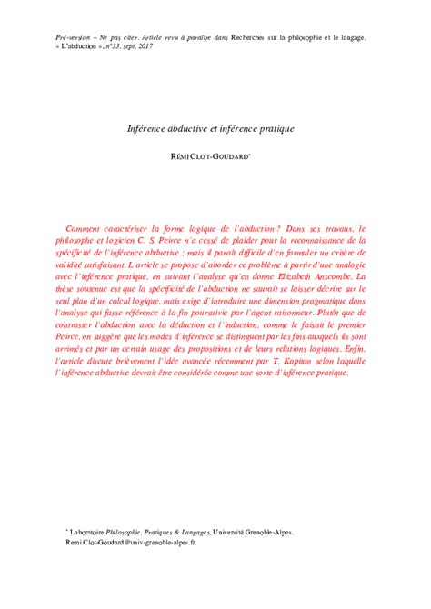 Inference Abductive Inference Pratique Rcg Draft Rémi Clot Goudard