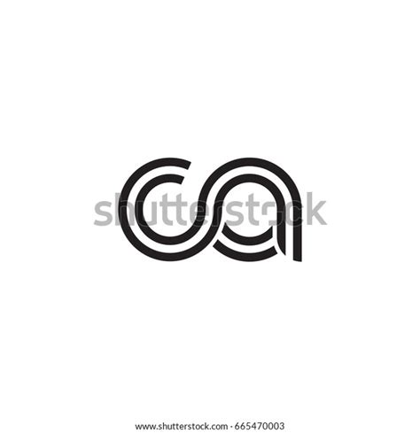 Initial Letter Ca Linked Outline Rounded Stock Vector Royalty Free