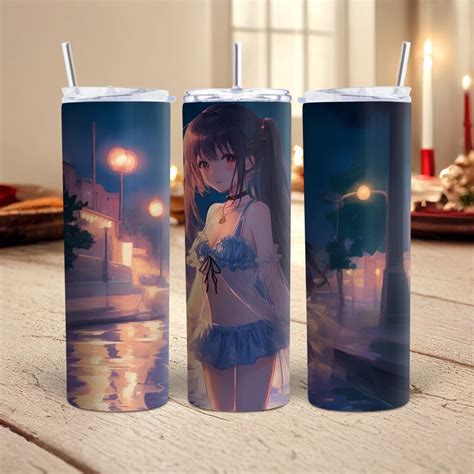 Sexy Anime Girls Tumbler 20 Oz Skinny Tumbler Anime Tumbler Wrap