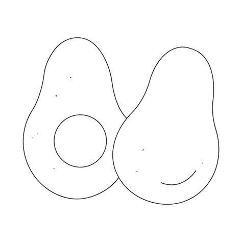 라인 아트 벡터 과일 아보카도 흰색 배경에 고립 벡터입니다 아이들을 위한 색칠공부 프리미엄 벡터