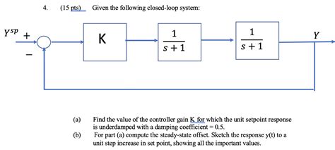 solved 4 15 pts given the following closed loop system