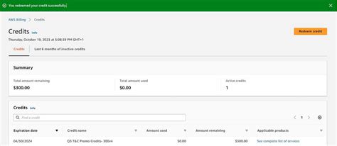 AWS Promotional Credit 300 500