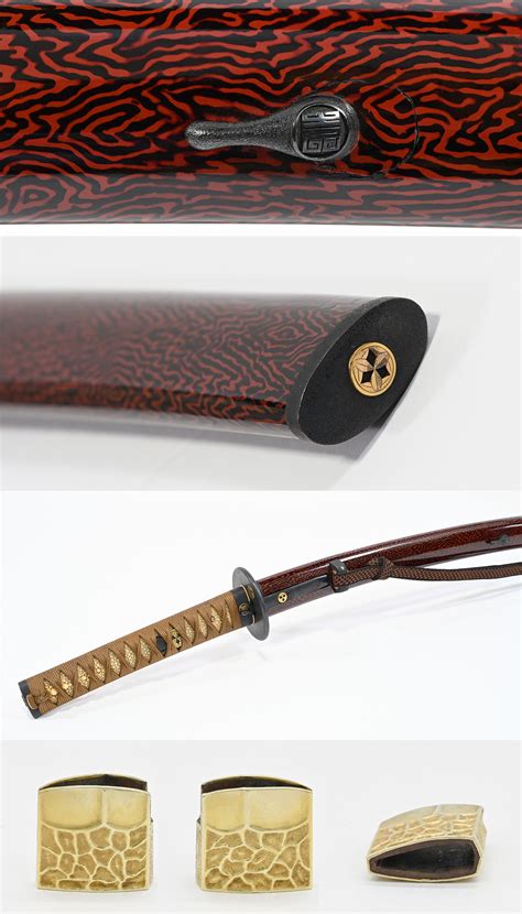 刀 無銘長船盛重 拵 朱変わり塗鞘打刀拵 Katana Osafunemorishige Koshirae 日本刀 刀剣販売
