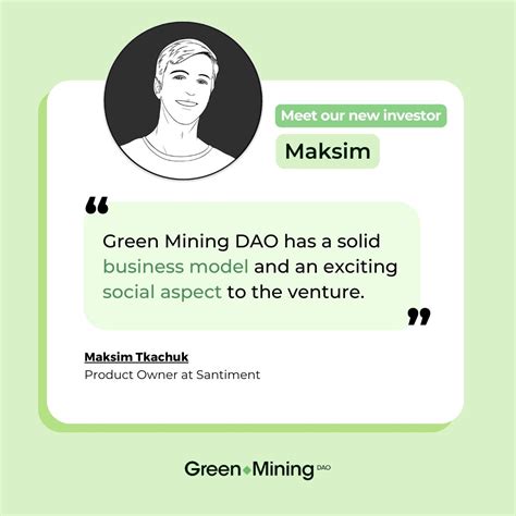 Cryptocurrency Blockchain Bitcoin Sustainablemining Investor Green Mining Dao