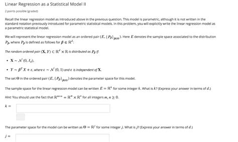 Solved The Multivariate Linear Model Can Be Described Via Chegg
