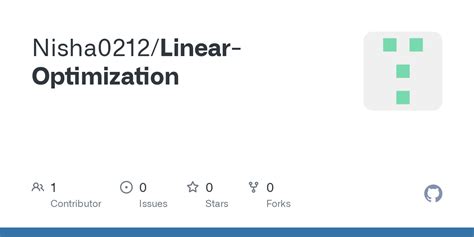 GitHub Nisha Linear Optimization