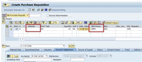Create Pr With Only Material Group Without Materia Sap Community