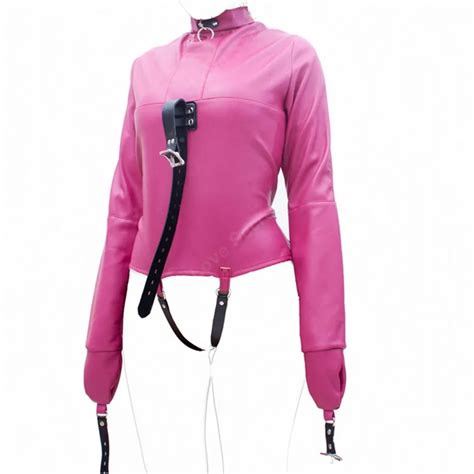 Fetish Pu Leather Bondage Security Straitjacket With Crotch Strap