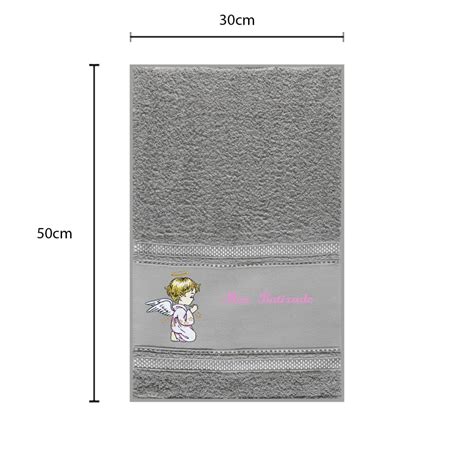 Toalhinha Para Batizado Valentine Felpudo Teka Cinza Meninas